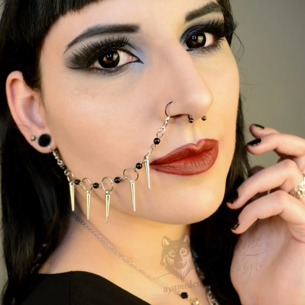 Nose ring with ear chain store