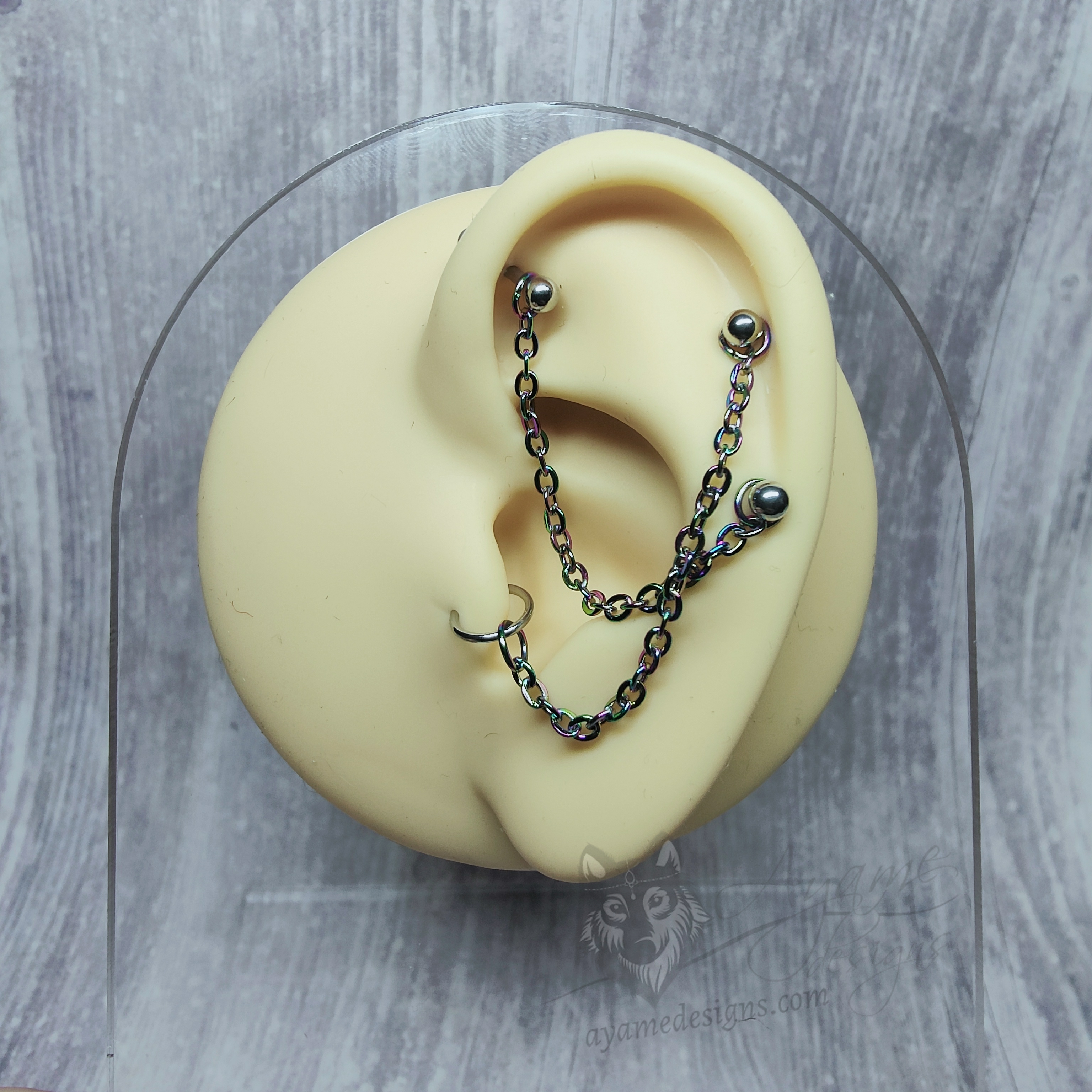 Custom Simple Stainless Steel Piercing Chain - Ayame Designs